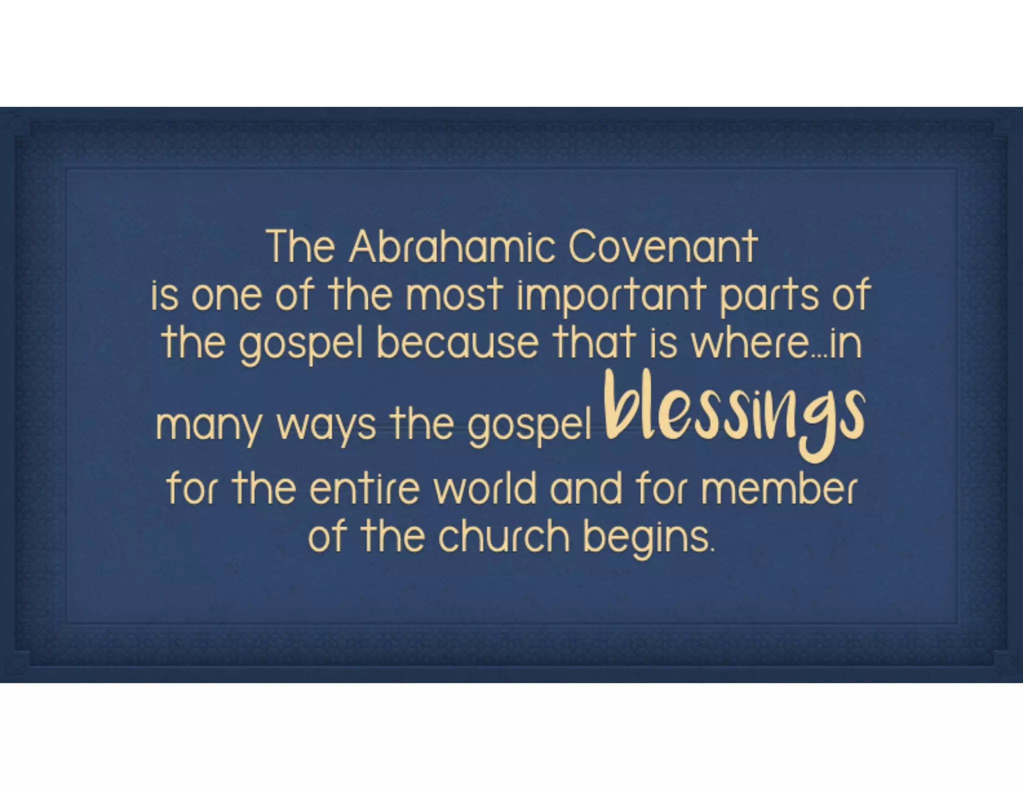 #7 The Abrahamic Covenant.key