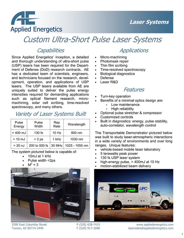 custom-ultra-short-pulse-lasers-systems | PDF | Physics | Science