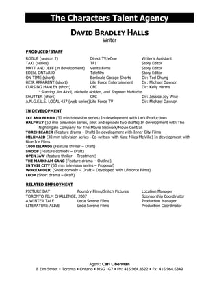 HALLS, David Bradley - CV | PDF