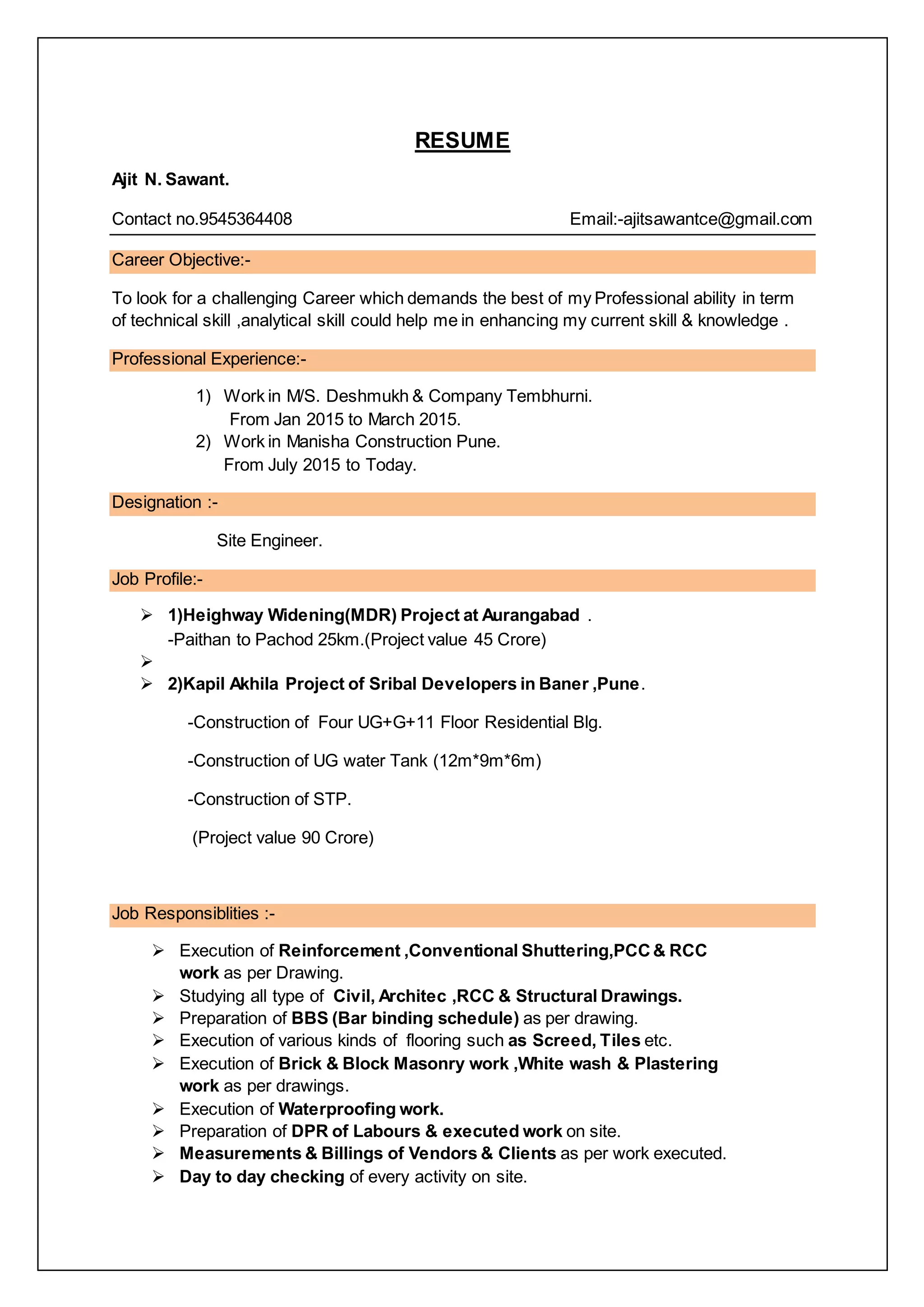 RESUME11 | PDF