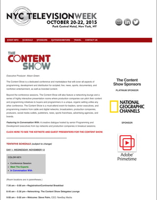 The Content Show | Broadcast Industry Event | NYC Television Week ...