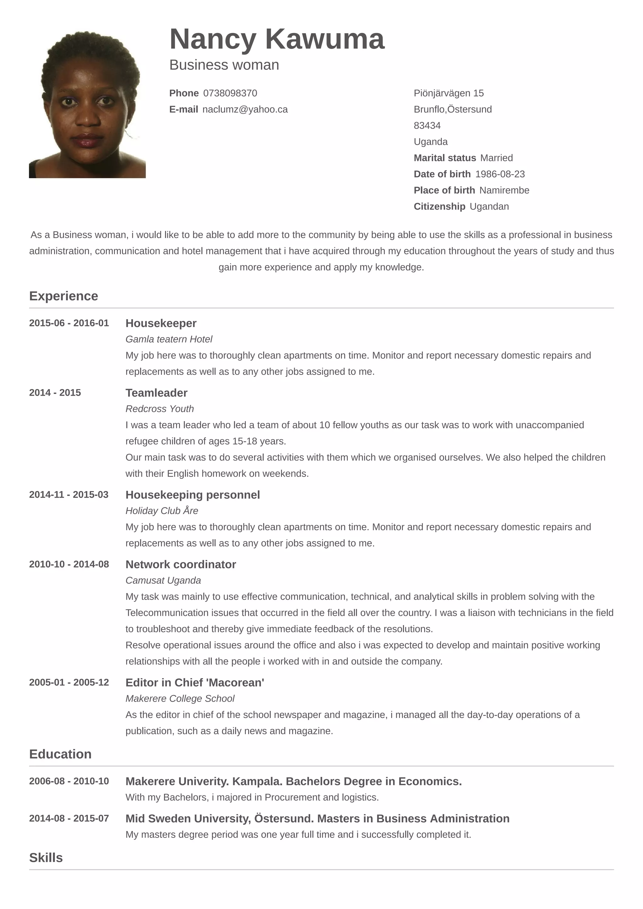 CV for english | PDF