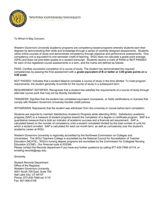 Grading Explanation Letter | PDF