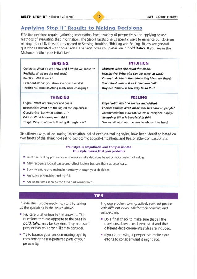 MYERS-BRIGGS TYPE INICATOR - MBTI 1 | PDF