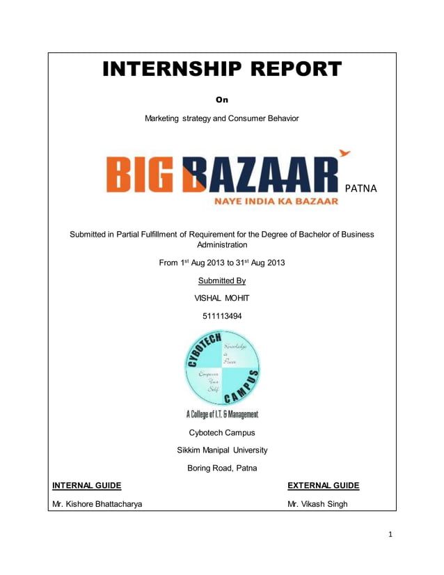 interns report big bazzar | DOCX