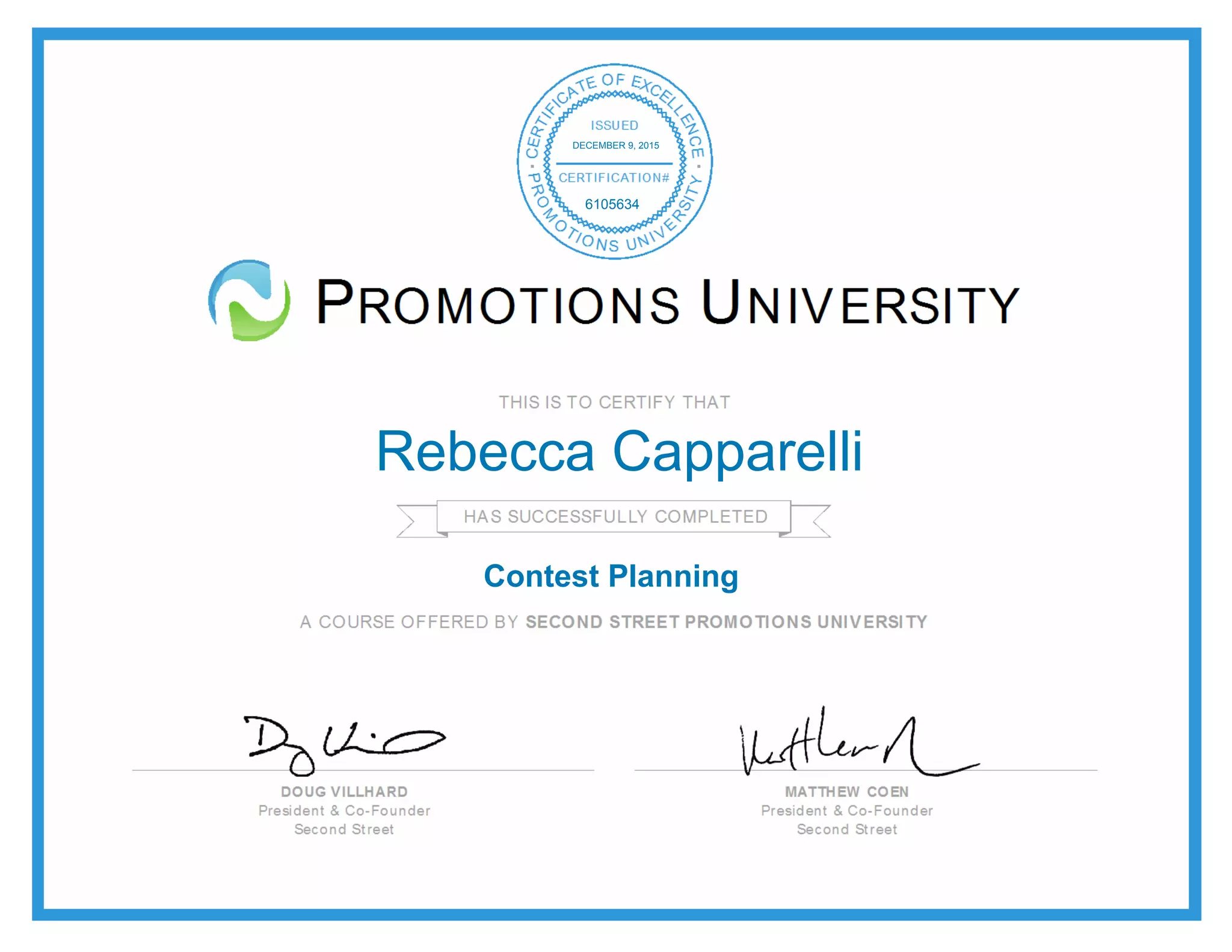Promotions University Contest Planning | PDF