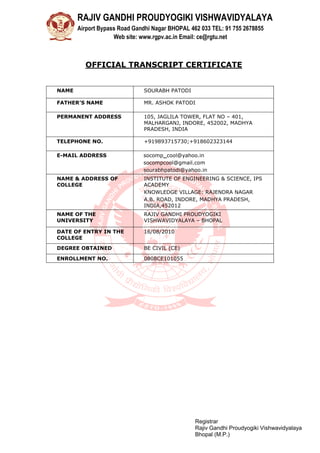 Undergraduation Transcript | PDF