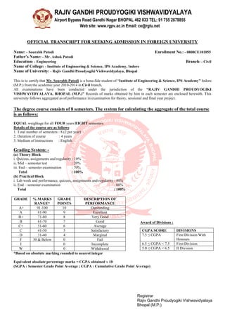 Undergraduation Transcript | PDF