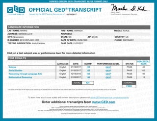 ged transcript | PDF
