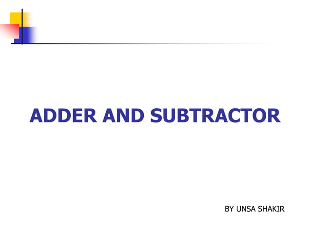 adder and subtractor | PPT