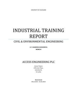 Shameera - Work Report - Access Engineering | PDF