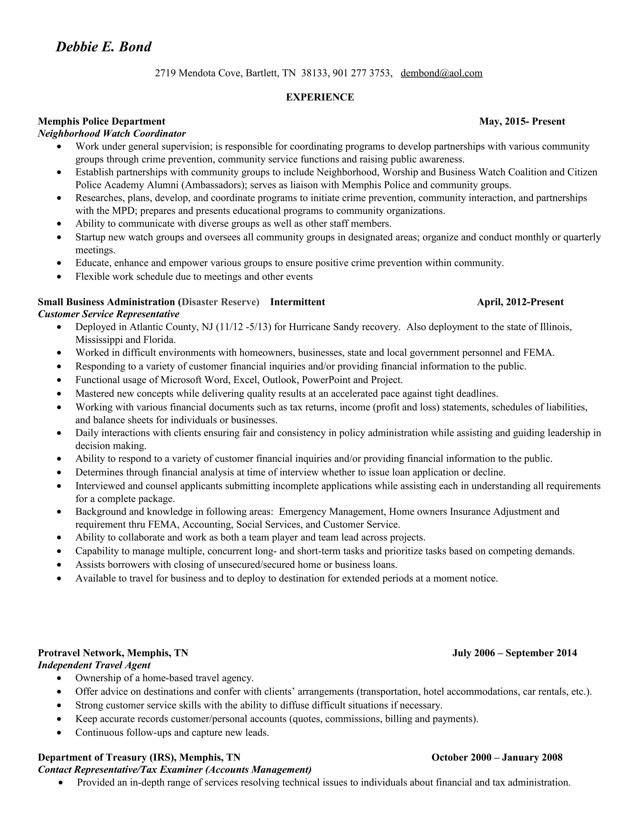 Resume_of_Debbie_Bond20cityofmem.1 | DOC