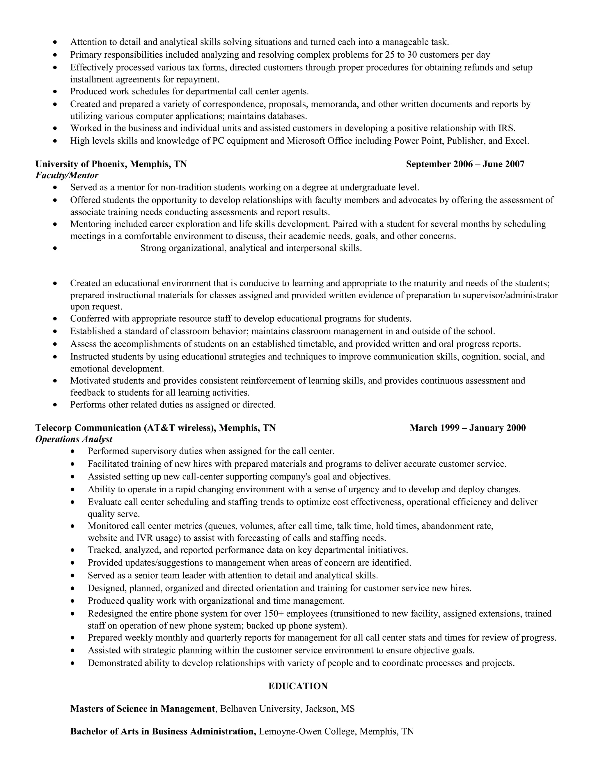 Resume_of_Debbie_Bond20cityofmem.1 | DOC