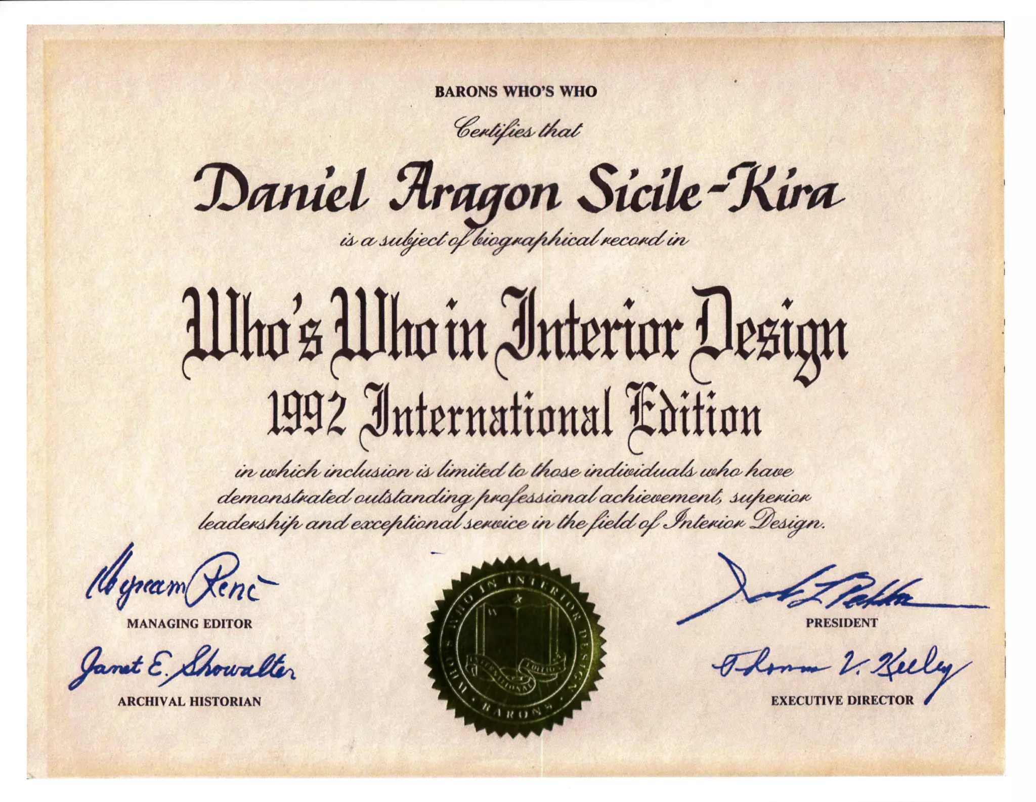 Whos Who Certificate | PDF