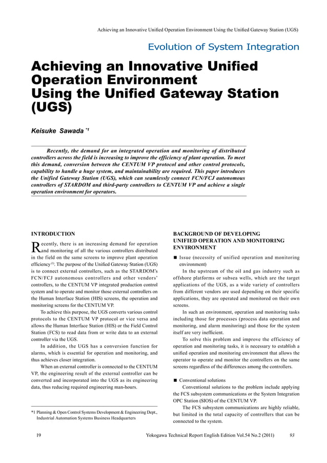 Yokogawa UGS Solution for System Integration with Third Party | PDF | Operating Systems ...