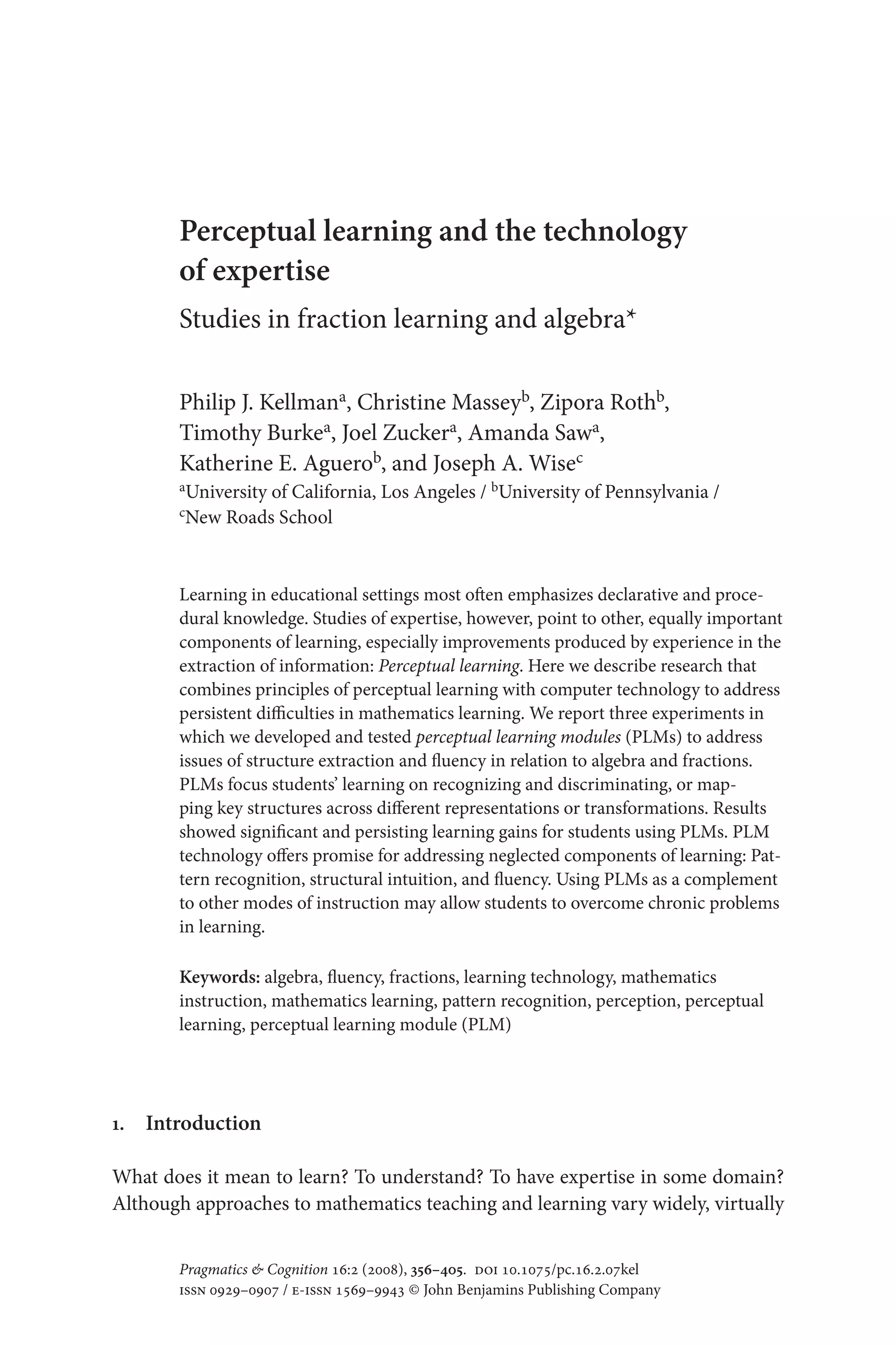 Perceptual learning modules improve math learning | PDF