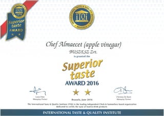 CHEF Apple Vinegar ITQI 2016 | PPT