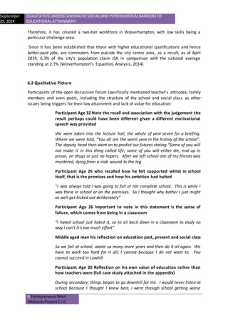 Qualitative Study of Barriers to Educational Attainment | PDF