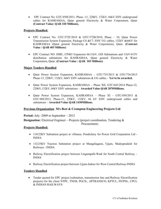 CV of Electrical Engineer - Projects with 7+ years experience in ...