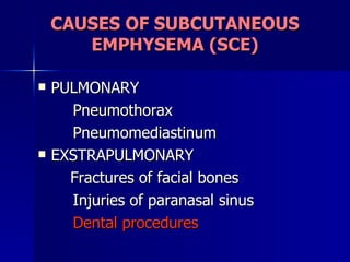 Subcutaneous emphysema as a complication of tooth extraction ...