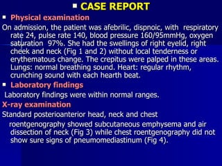 Subcutaneous emphysema as a complication of tooth extraction ...