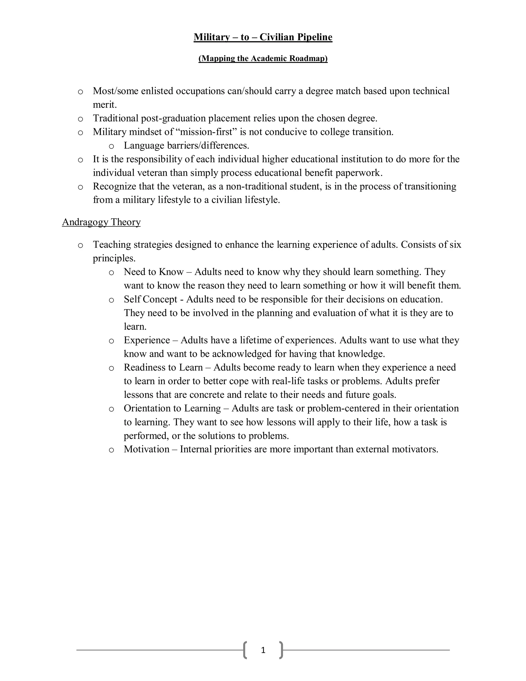 8 Military to Civilian Mapping of the Map | PDF