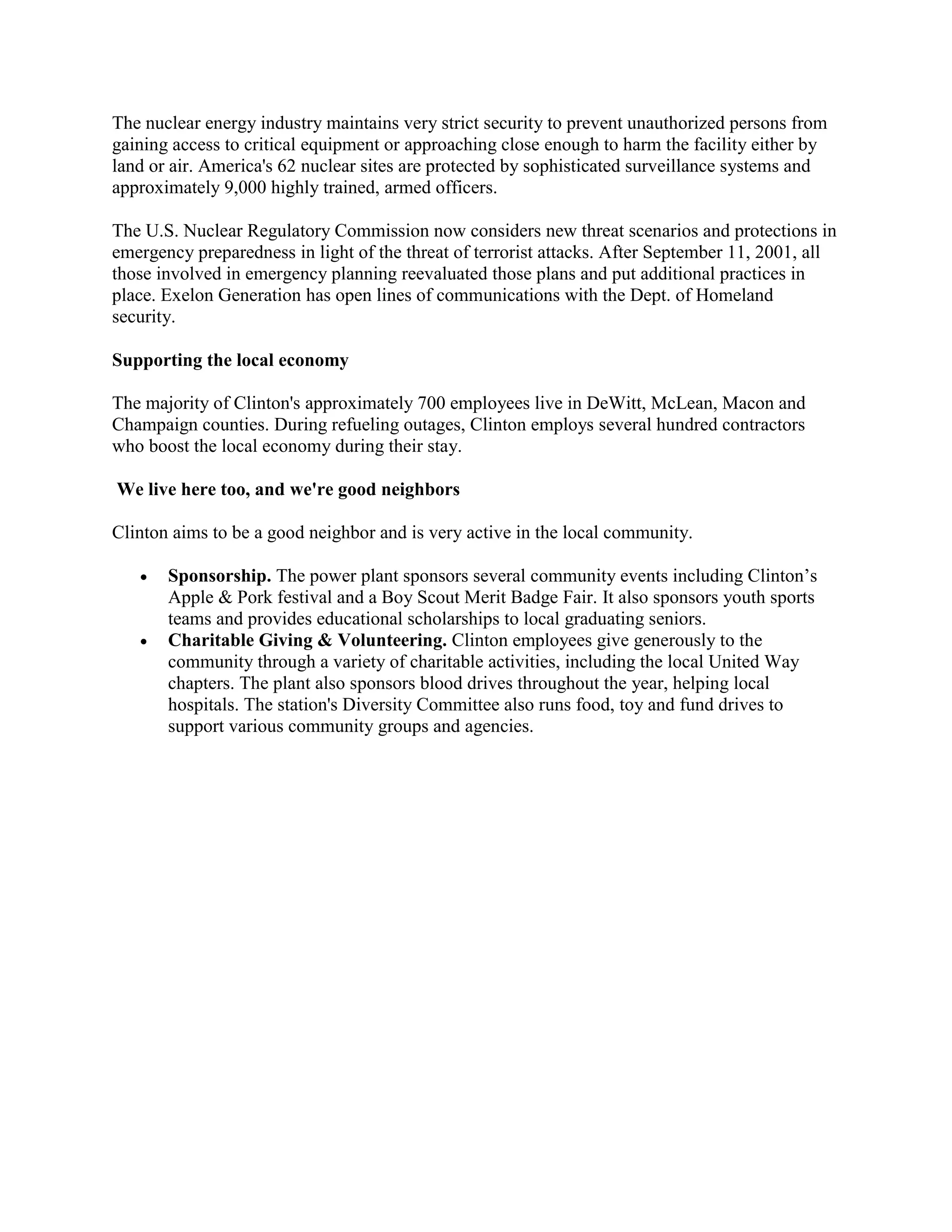 Clinton Power Station | PDF