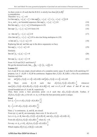 On Some Geometrical Properties of Proximal Sets and Existence of Best Proximity Points | PDF