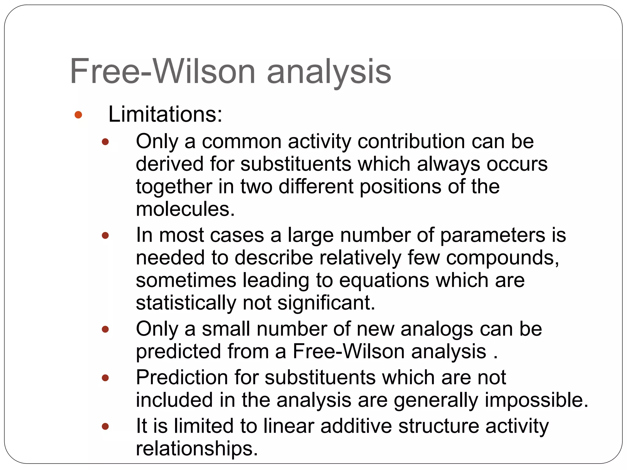 Hansch and Free-Wilson QSAR Models | PPTX