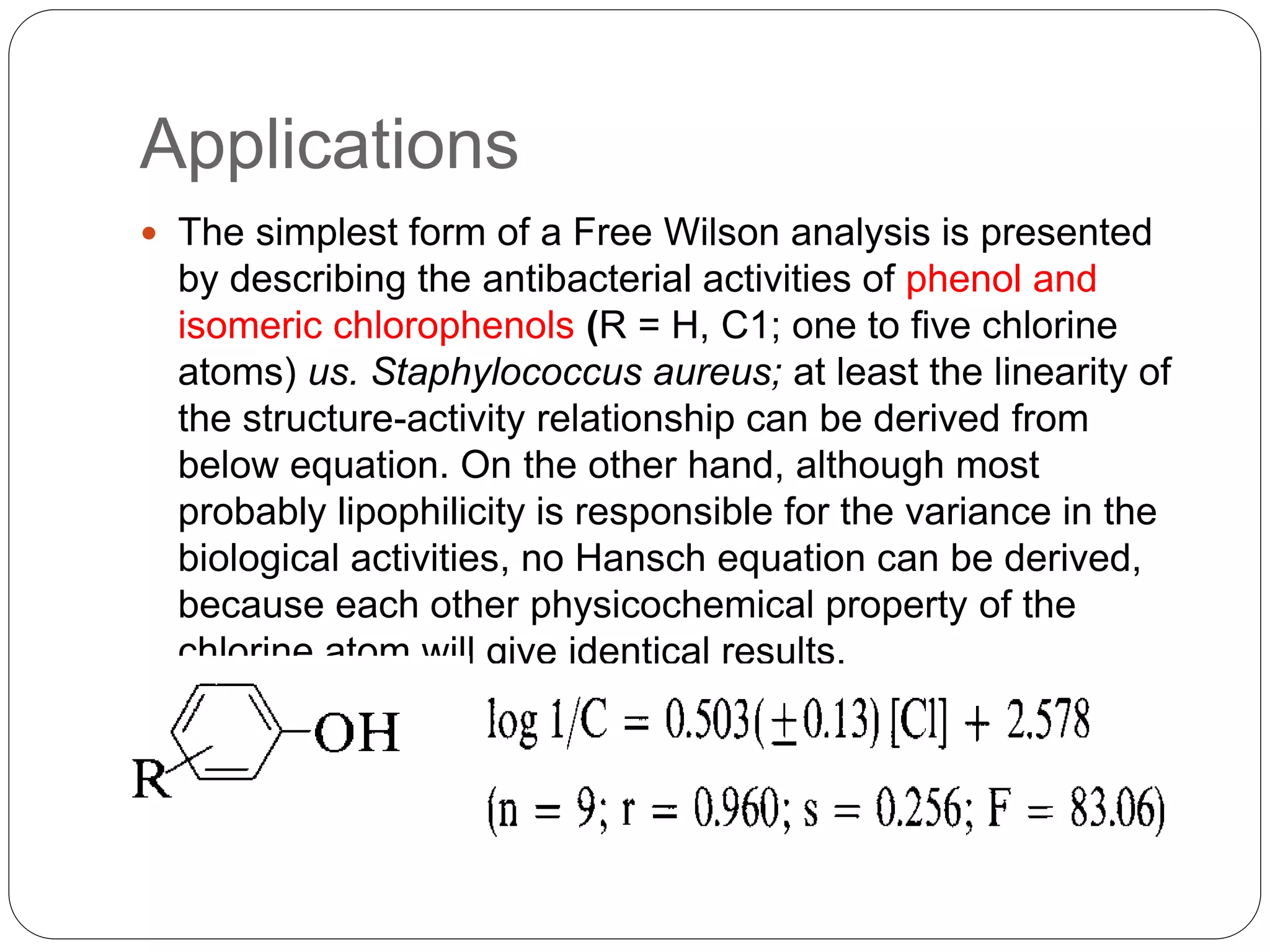 Hansch and Free-Wilson QSAR Models | PPTX