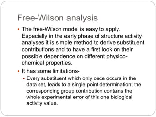 Hansch and Free-Wilson QSAR Models | PPTX
