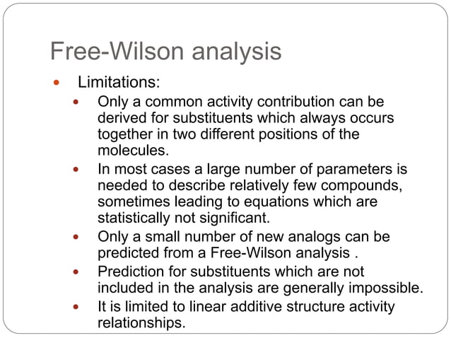 Hansch and Free-Wilson QSAR Models | PPTX