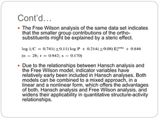 Hansch and Free-Wilson QSAR Models | PPTX