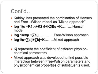 Hansch and Free-Wilson QSAR Models | PPTX