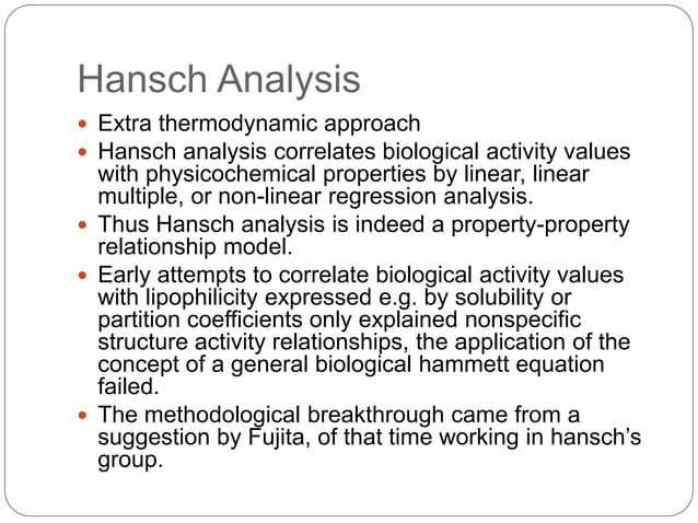 Hansch and Free-Wilson QSAR Models | PPTX