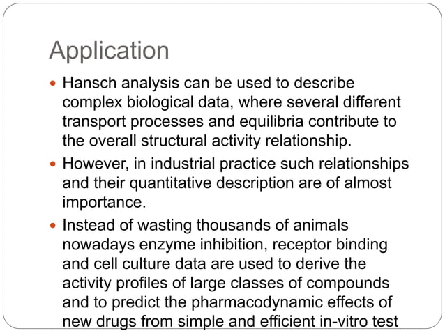 Hansch and Free-Wilson QSAR Models | PPTX