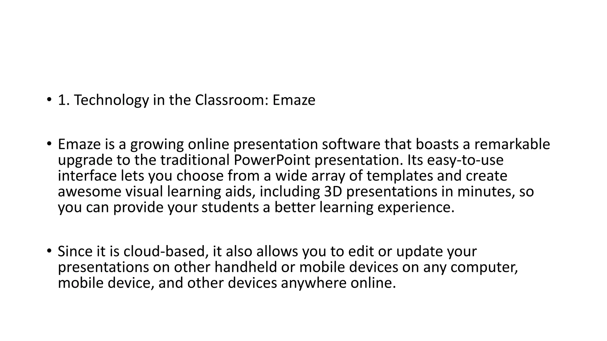 7 alternative technology in the classroom presentation tools | PPTX