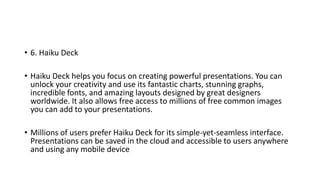 7 alternative technology in the classroom presentation tools | PPTX