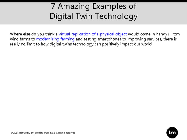 7 Amazing Examples of Digital Twin Technology In Practice | PPTX