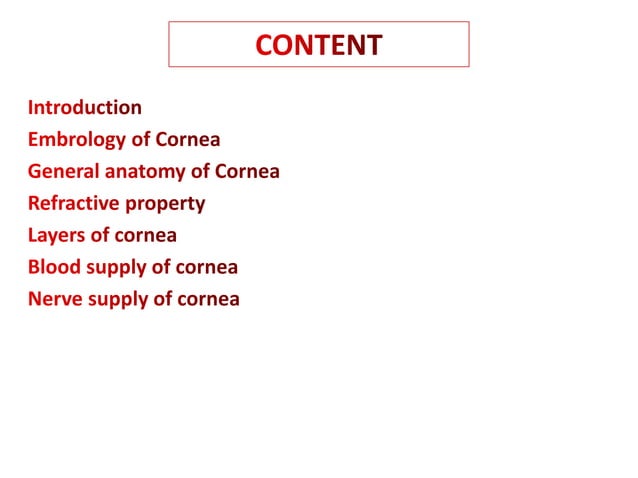 Ophthalmology anatomy of cornea Final.ppt