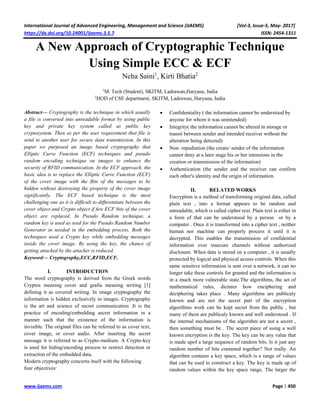 A New Approach of Cryptographic Technique Using Simple ECC & ECF | PDF | Information and Network ...
