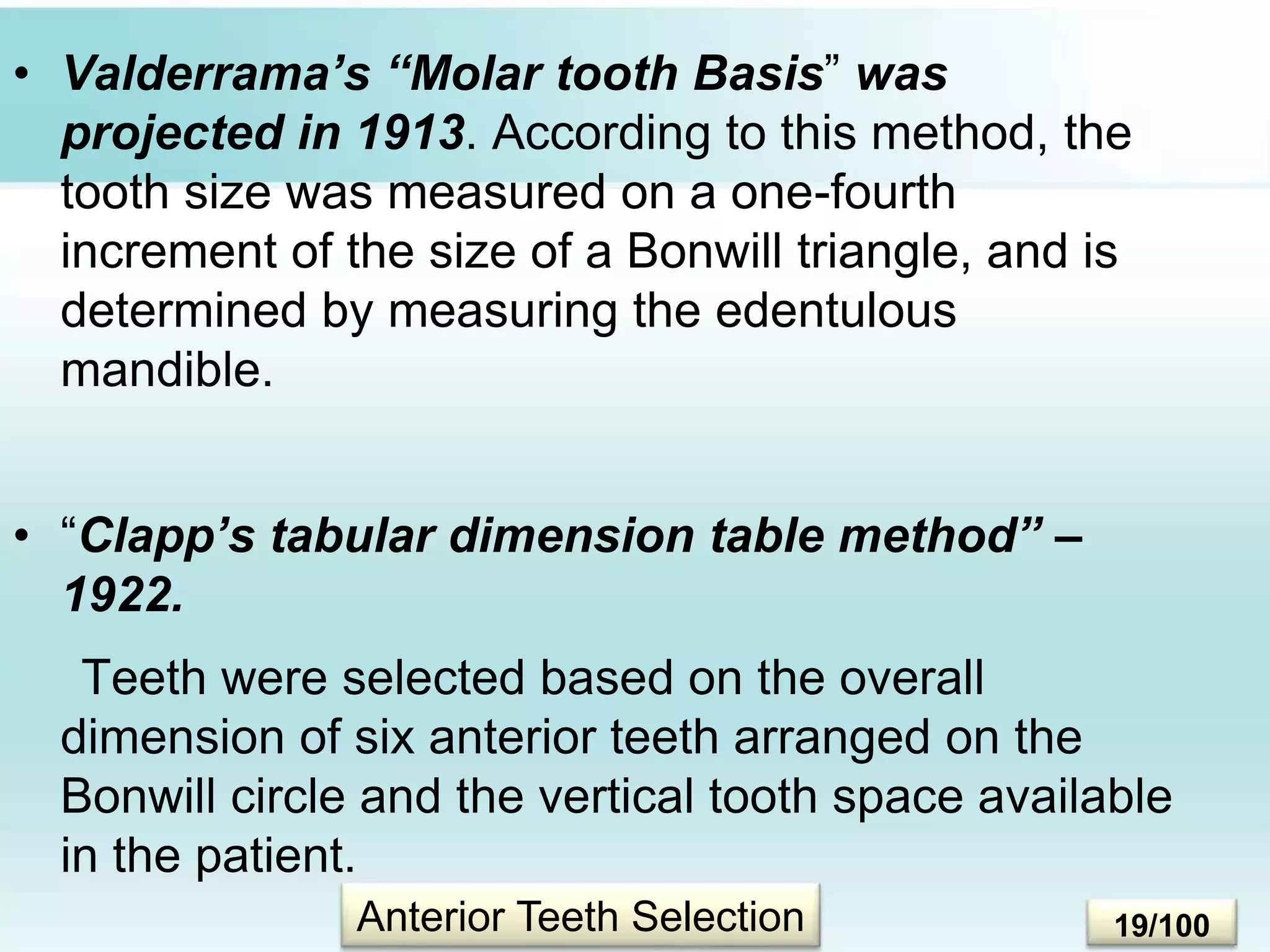 anterior teeth selection | PPTX