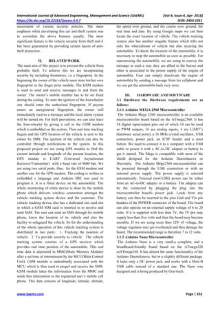 Anti-Theft Protection of Vehicle by GSM & GPS with Fingerprint ...