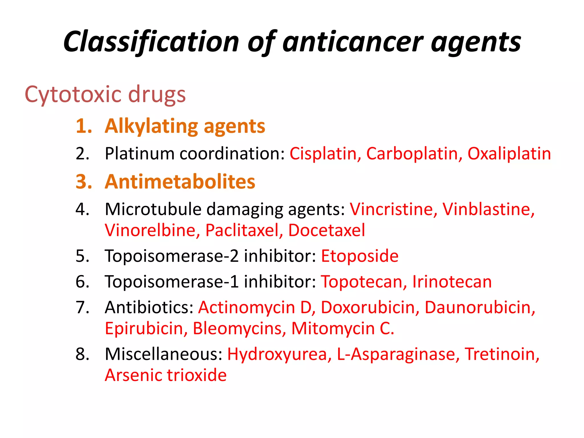 Anticancer drugs 1 introduction and classification | PPTX