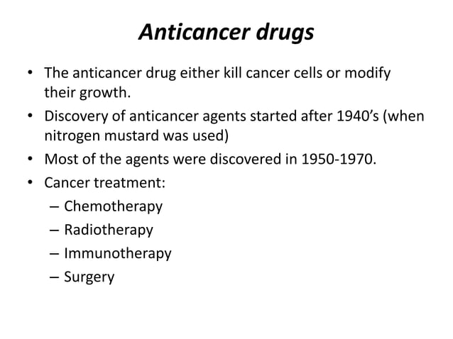 Anticancer drugs 1 introduction and classification | PPTX