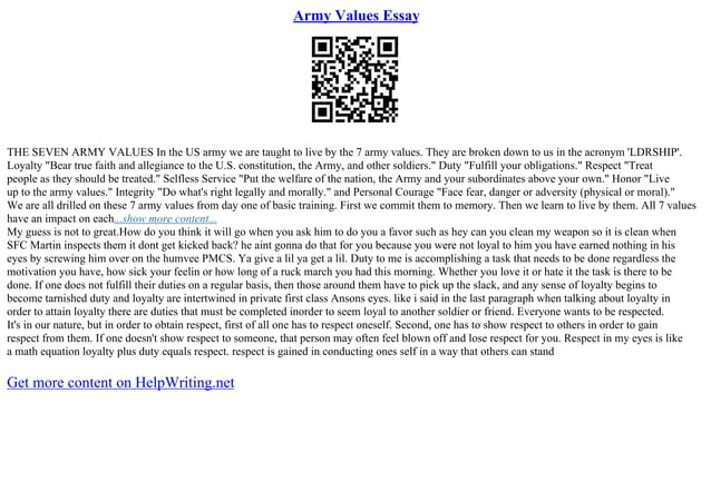 7 Army Values | PDF