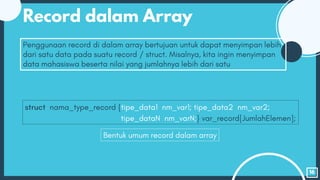 Dasar-Dasar Pemrograman - 7 Array | PPT