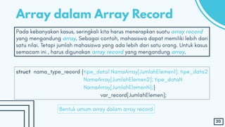 Dasar-Dasar Pemrograman - 7 Array | PPT