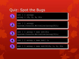 Module 7 : Arrays | PPT