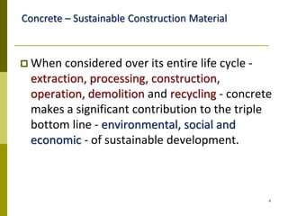 SUSTAINABLE DEVELOPMENT WITH CONCRETE | PDF